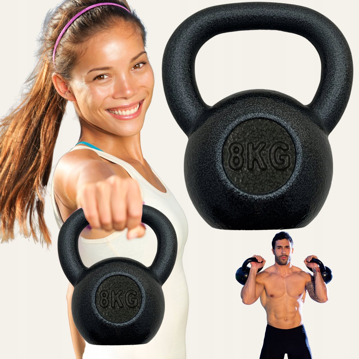 KETTLEBELL ŻELIWNY 8KG KULA ODWAŻNIK HANTLA CIĘŻAR FITNESS DO ĆWICZEŃ 8 KG - Inna marka | Sport ...