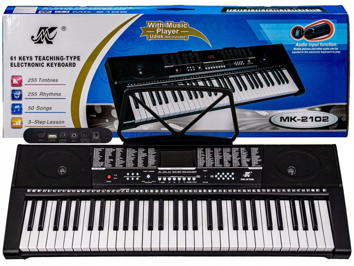 KEYBOARD ORGANY 61 KLAWISZY ZASILACZ MK-2102 MK-908 - MeiKe | Muzyka ...