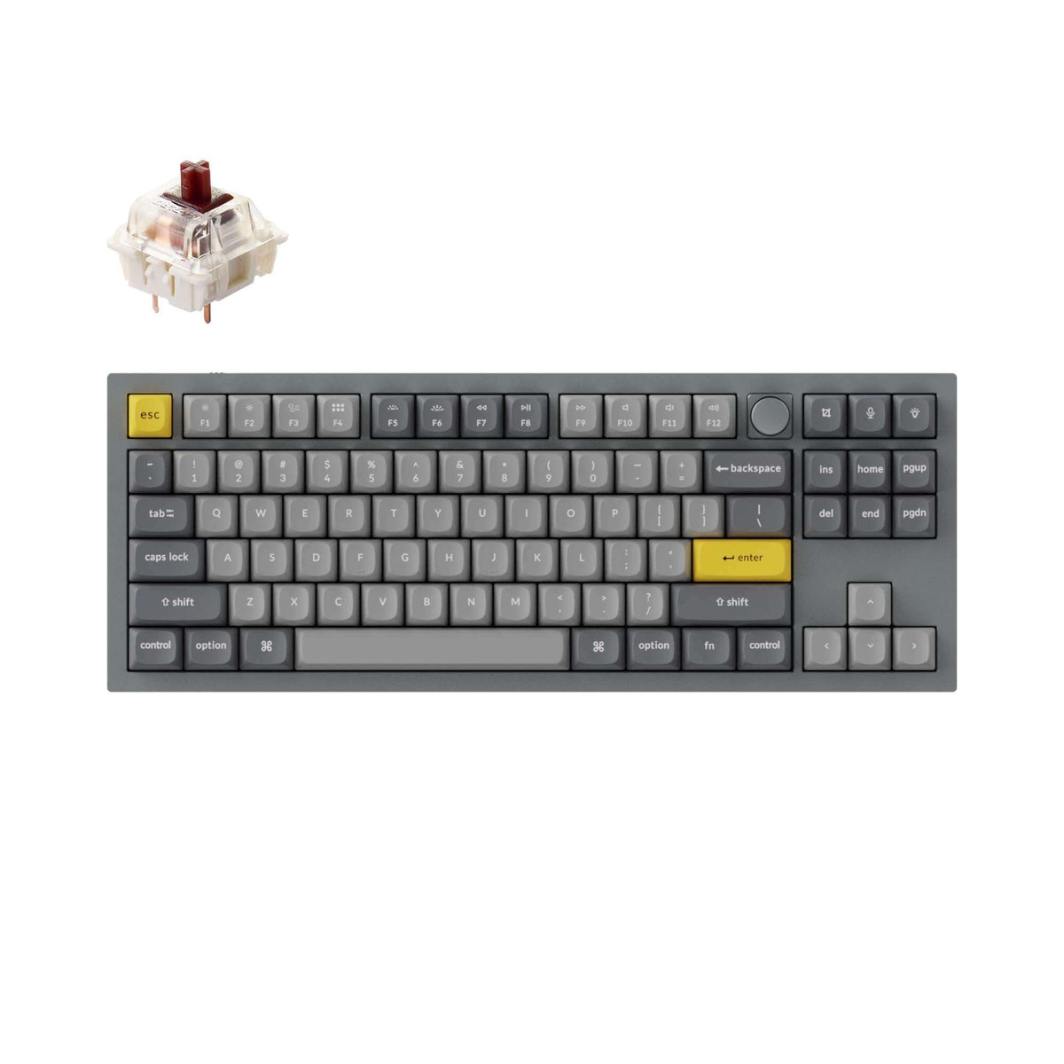 Keychron Q3 Qmk Klawiatura Mechaniczna Silver Gray Gateron G Pro Brown ...