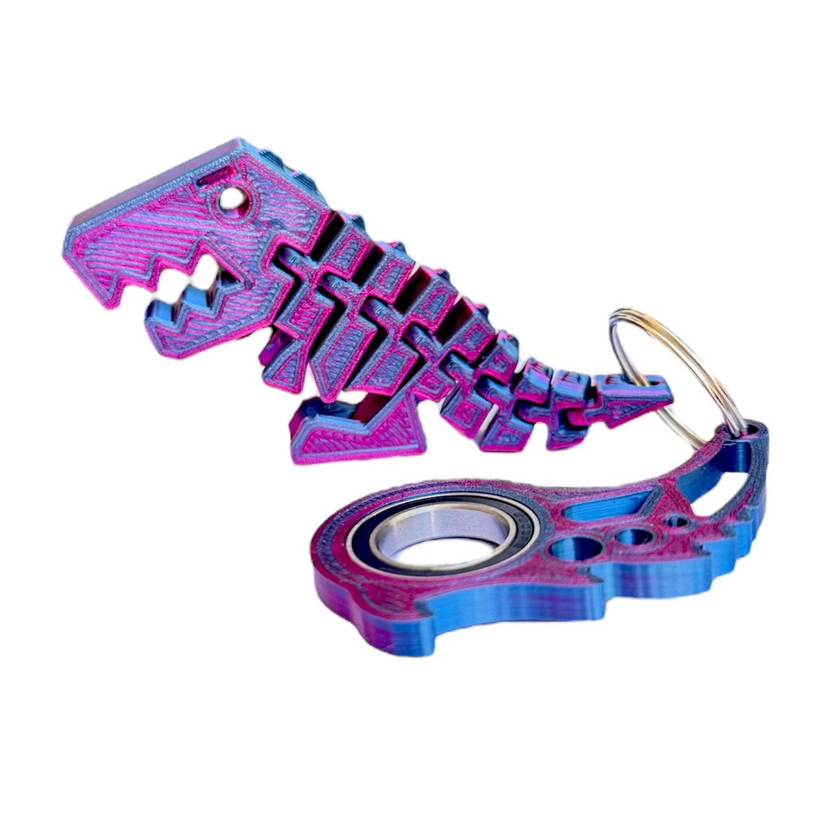 Keyrambit+Dinozaur Flexi Zaur T-Rex KEYSPINNER Zestaw Breloczek do ...