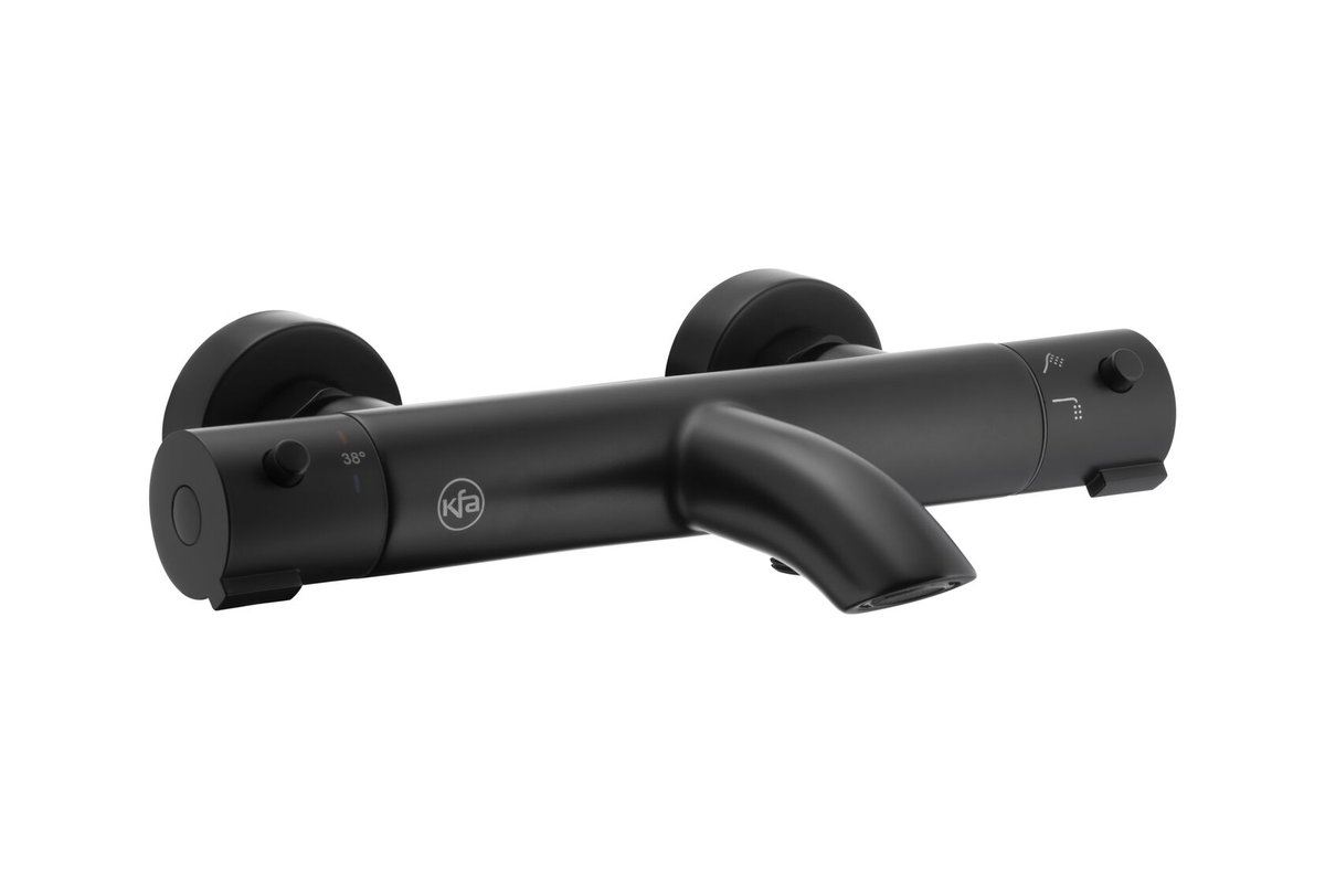 KFA Armatura Moza Black bateria wannowo-prysznicowa ścienna termostatyczna czarny mat 5734-010 ...