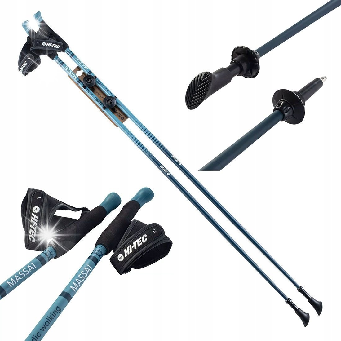 KIJE KIJKI NORDIC WALKING HI-TEC MASSAI KARBONOWE DO CHODZENIA / 115 cm ...