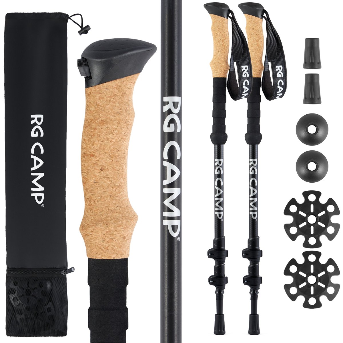 Kijki trekkingowe KARBONOWE kije do nordic walking chodzenia RG CAMP ...