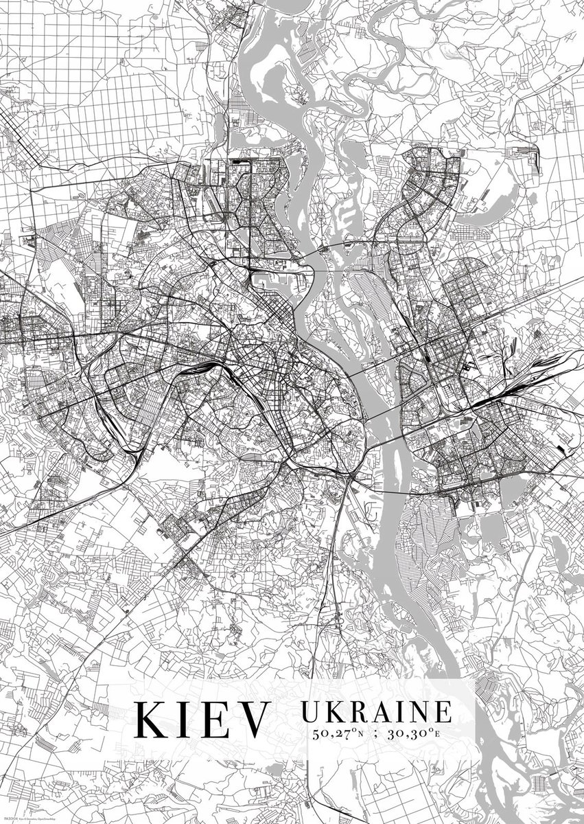Kijów Mapa Miasta Kiev - plakat A3 29,7x42 cm - inna (Inny) | Sklep ...