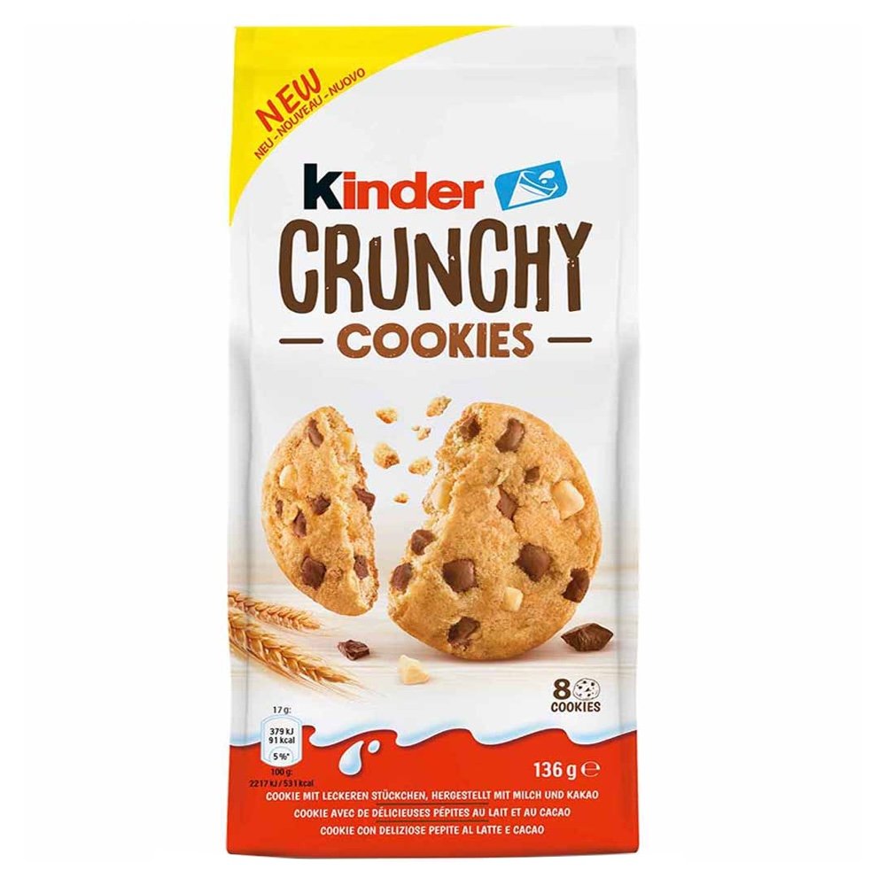 Kinder Crunchy Cookies ciastka z kawałkami mlecznej i białej czekolady ...