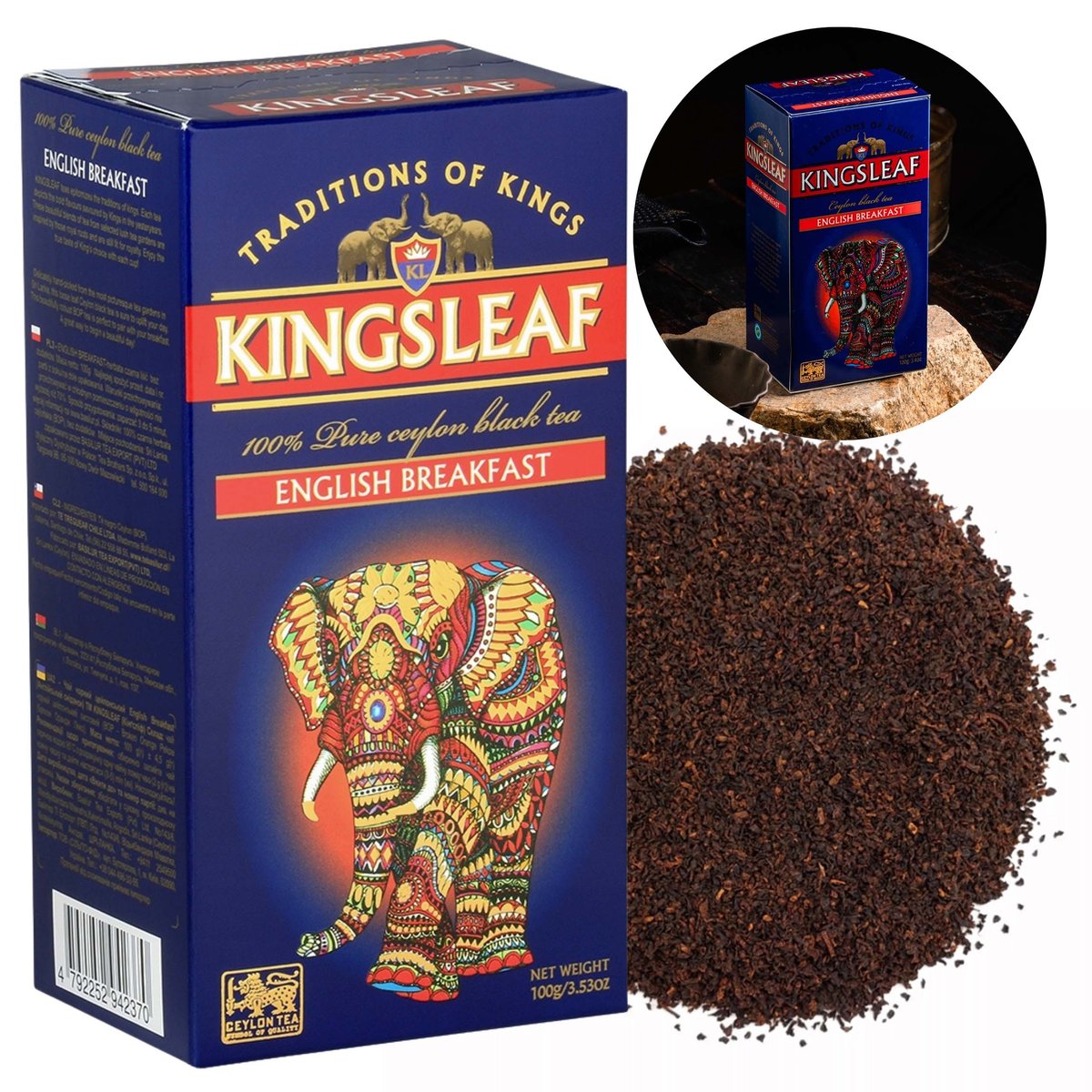 KINGSLEAF- Czarna herbata cejlońska English Breakfast drobno cięta bez ...