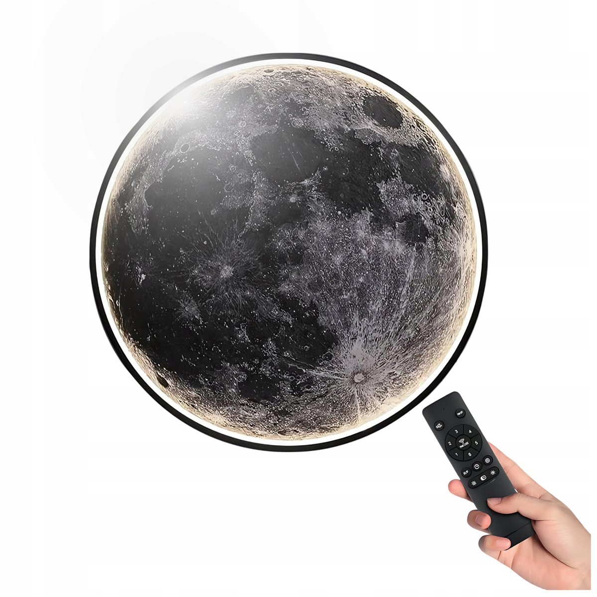 KINKIET AEON MOON-1 LED 3D PILOT KSIĘŻYC ŚCIENNY REGULACJA ŚWIATŁA XXL ...
