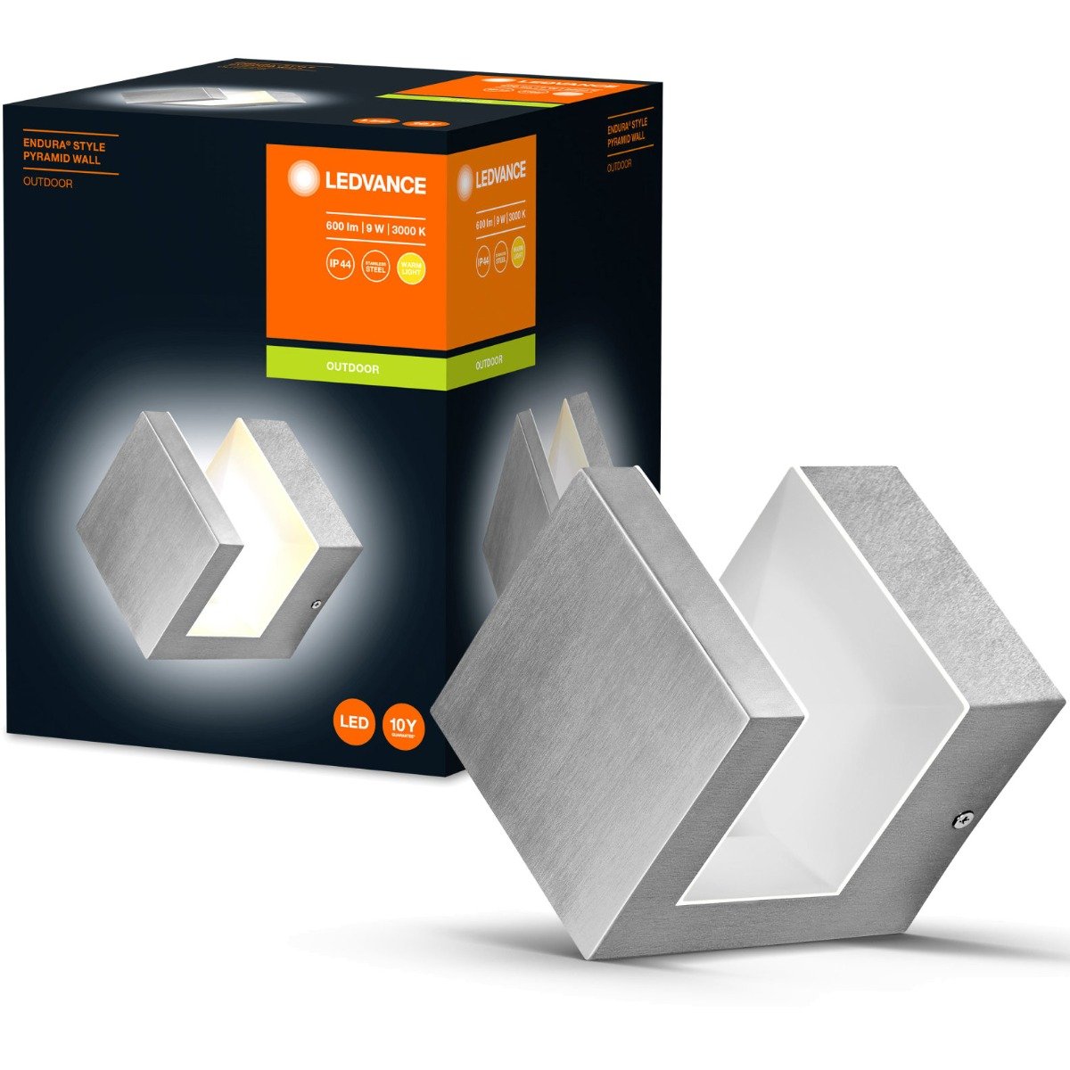 Kinkiet Lampa Elewacyjna Ścienna Nowoczesna 9W 3000K Endura Style Pyramid Ledvance - Ledvance ...