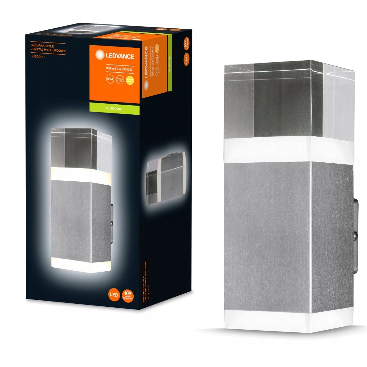Kinkiet ogrodowy prosty lampa elewacyjna DÓŁ ścienna LED 9W 3000K Endura Style Crystal LEDVANCE ...