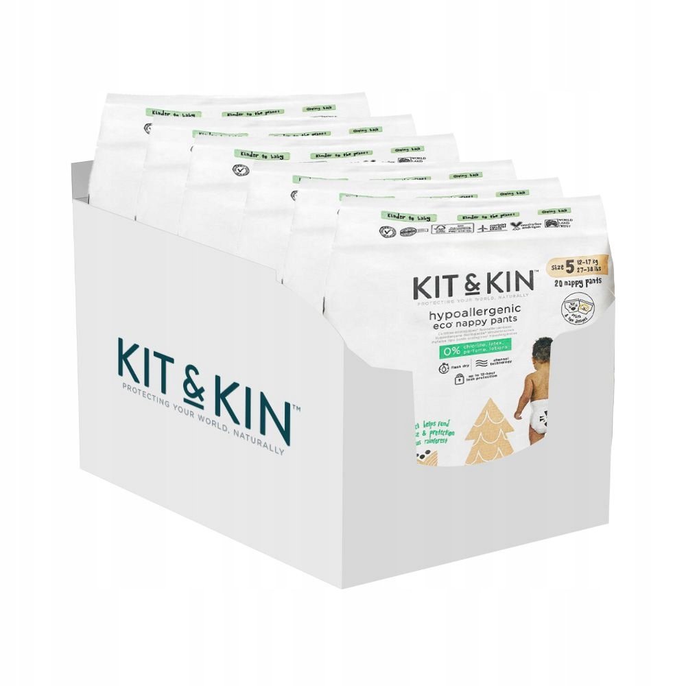 Kit and Kin, Pieluchomajtki rozmiar 5 (12-17kg) KARTON 120 szt. - Kit ...