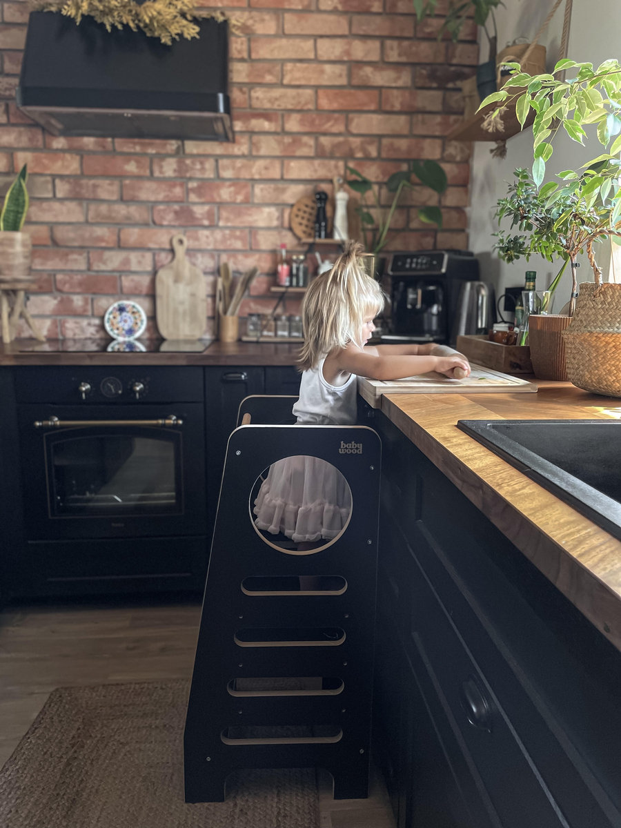 Kitchen Helper M Czarny - Pomocnik Kuchenny Dla Dzieci - BabyWood ...