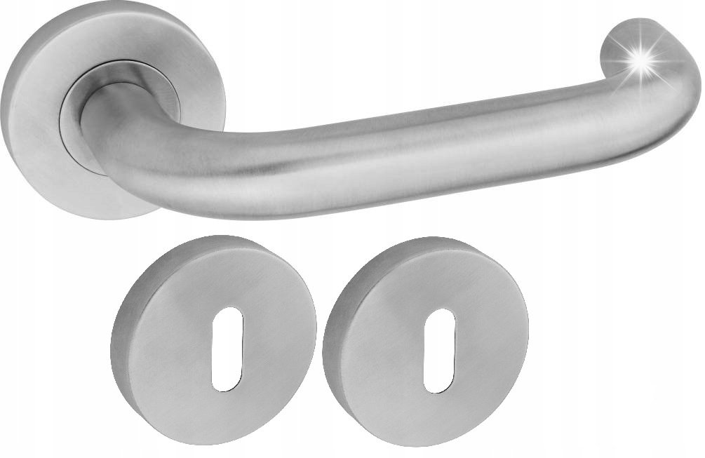 Klamka do drzwi szyld okr. INOX SS304 Stal Nierdzewna +szyld na klucz ...