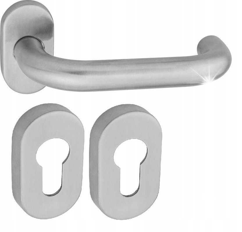 Klamka do drzwi szyld owalny INOX SS304 Stal Nierdzewna +szyld na ...