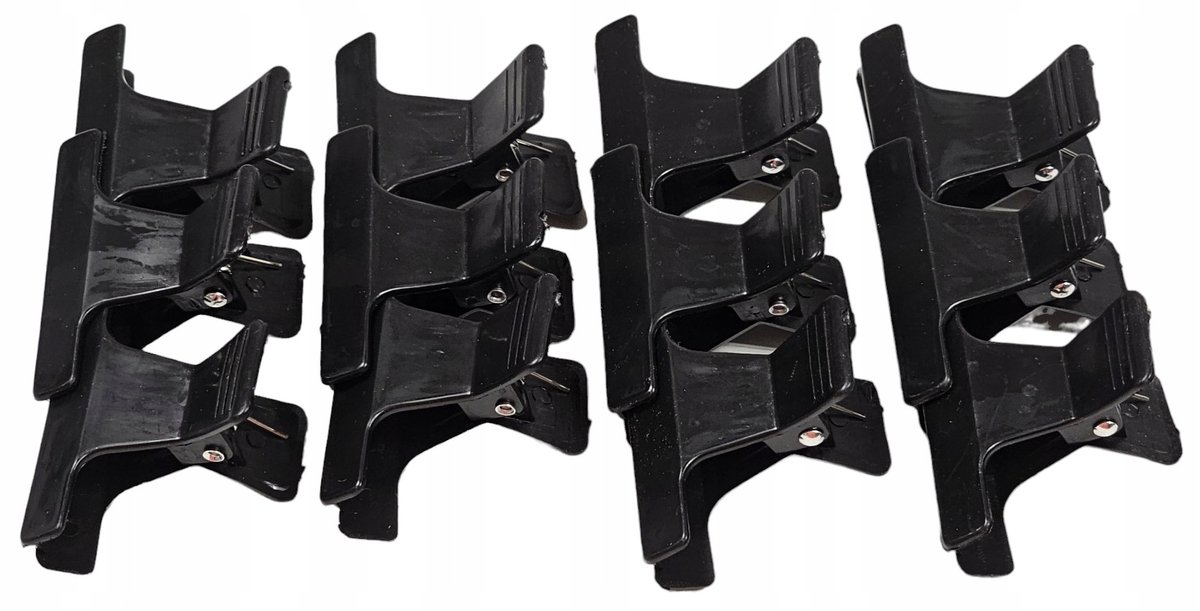 Klamry klamerki klipsy czarne fryzjerskie do włosów wałków 12 sztuk ...