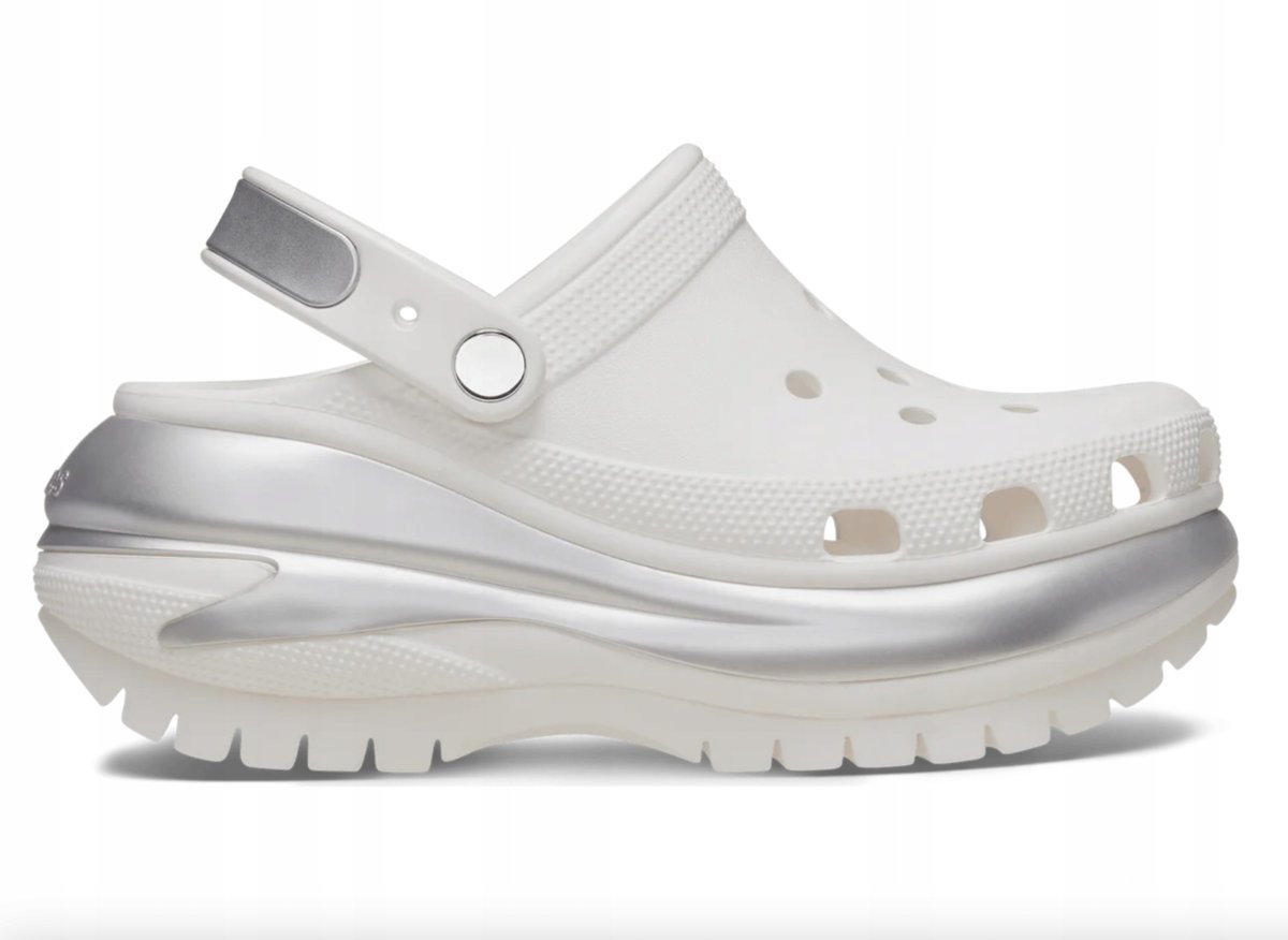 Klapki białe Crocs Mega Crush Metallic Clog na platformie 41-42 - Crocs ...