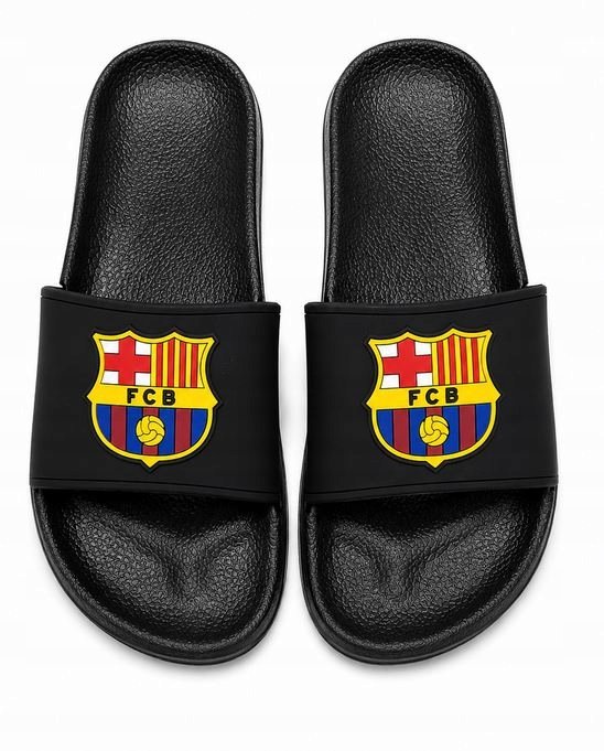 KLAPKI męskie FCB Barcelona Czarne Oficjalne Dla Fana Kibica 43 - Inna ...