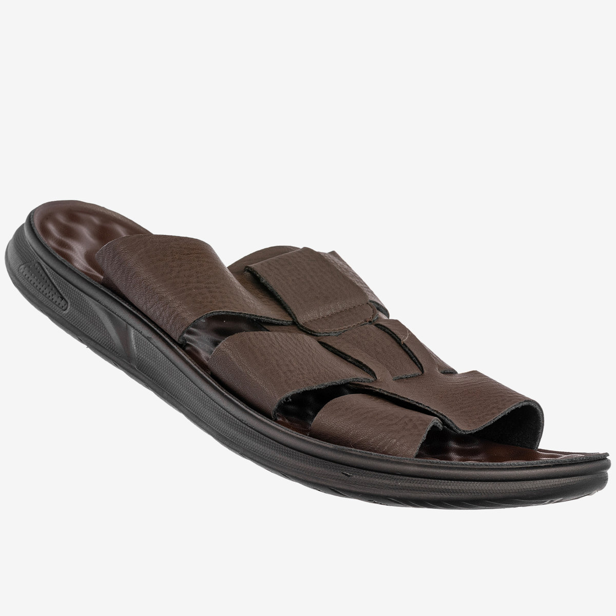 Klapki Męskie Skórzane Buty Eleganckie Wygodne Brązowe Meko Melo ...