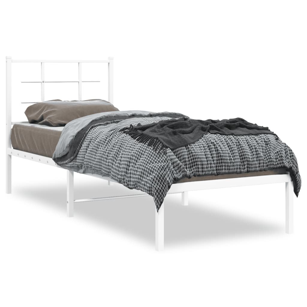 Klasyczna biała rama łóżka z metalu 207x85x90 cm / AAALOE - Inna marka ...