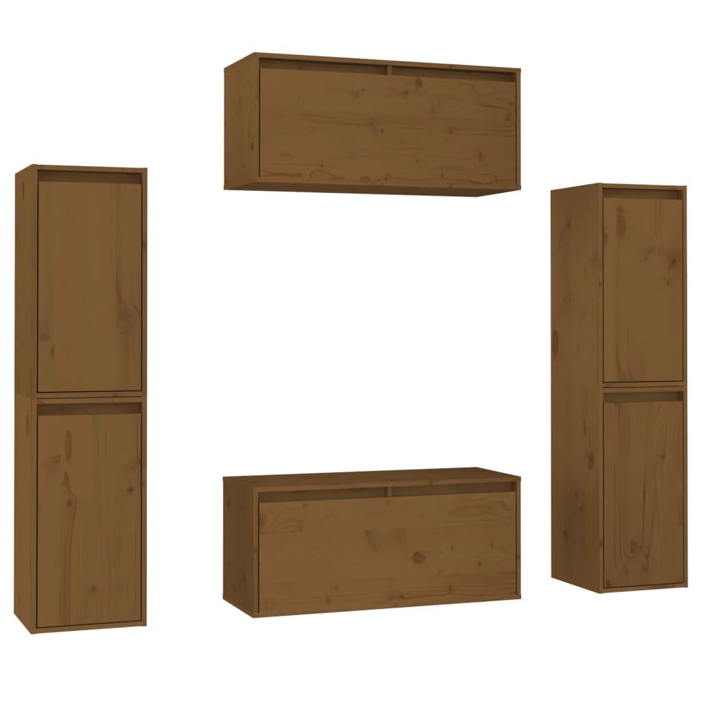 Klasyczne szafki TV z litego drewna sosnowego - mi - Inna marka | Sklep EMPIK.COM