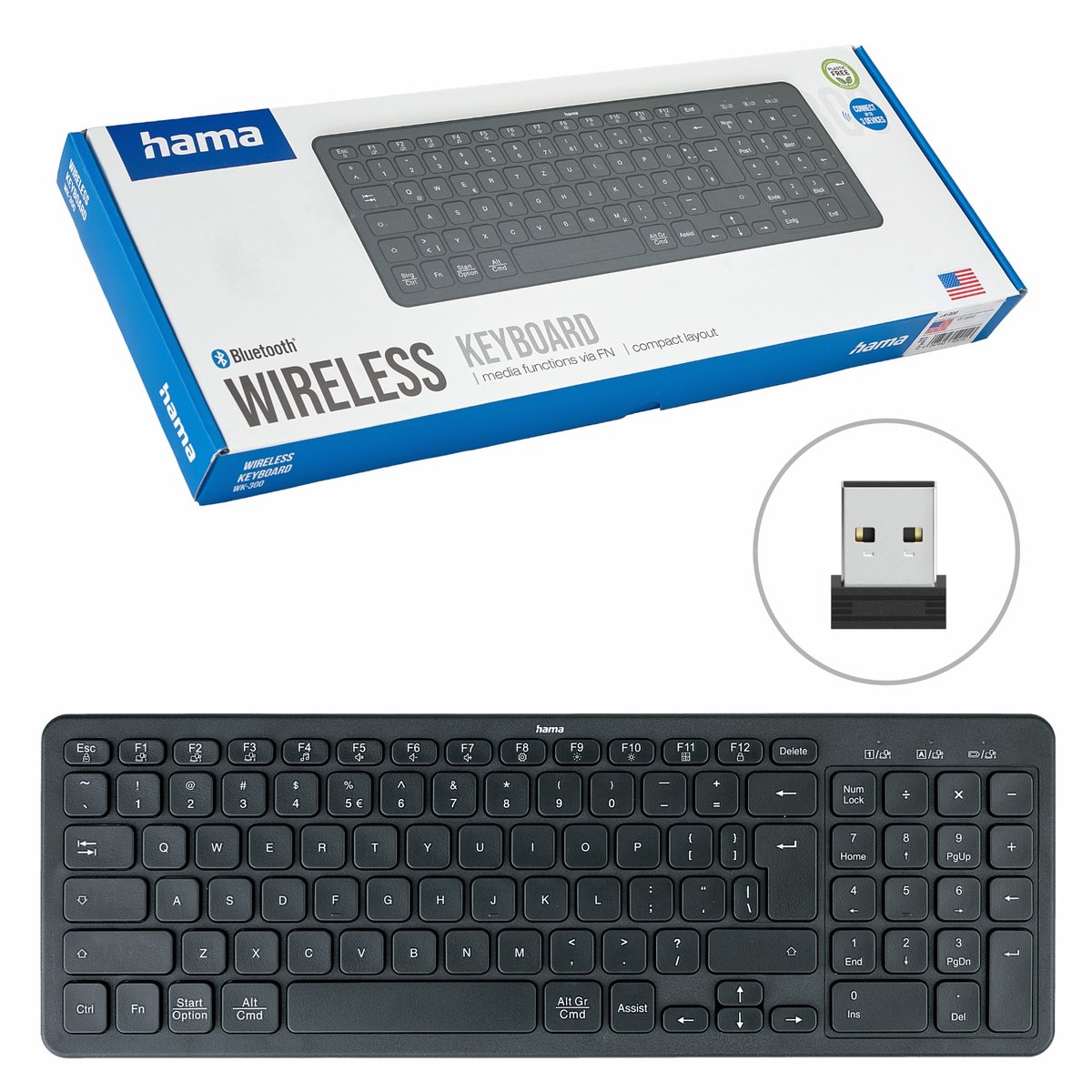 Klawiatura Bezprzewodowa Hama Wk-300 Multi-Device Czarna - Hama | Sklep ...