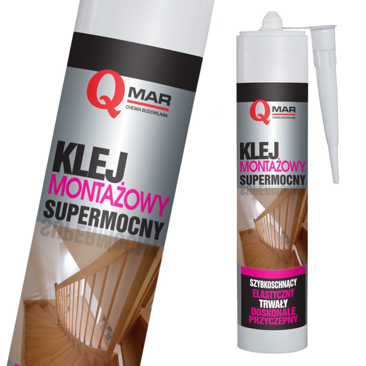 KLEJ BEŻOWY MONTAŻOWY MOCNY DO BETONU DREWNA SZKŁA METALU CEGŁY QMAR ...