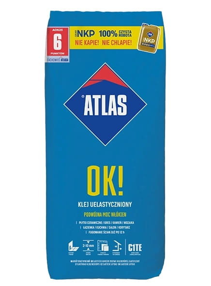 Klej do płytek uelastyczniony ATLAS 25 kg zaprawa klejowa - Atlas ...