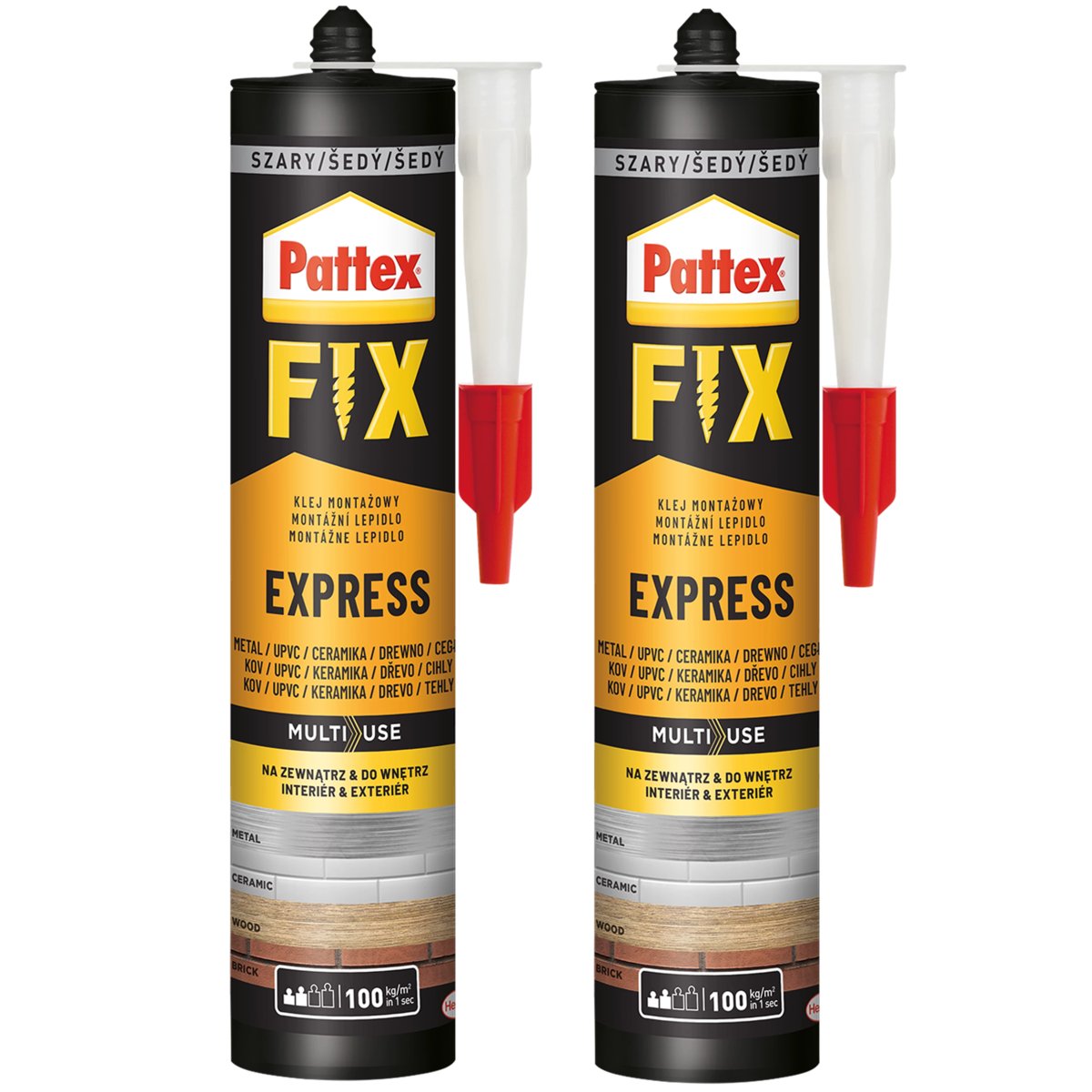 Klej montażowy PATTEX FIX Express, 2 szt. – 375g wodoodporny elastyczny ...