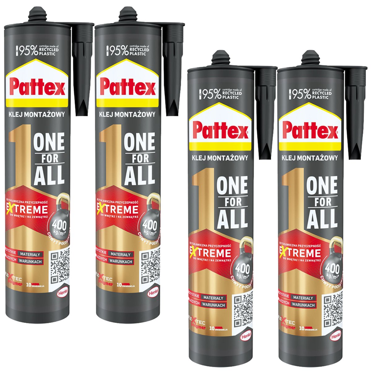 Klej montażowy PATTEX One For All, 4 szt. - 440g błyskawiczna ...