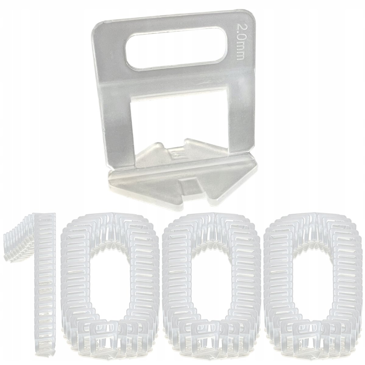 Klipsy poziomujące płytki BUDTECH KL-2000, 1000 szt. - 2.0 mm system do ...
