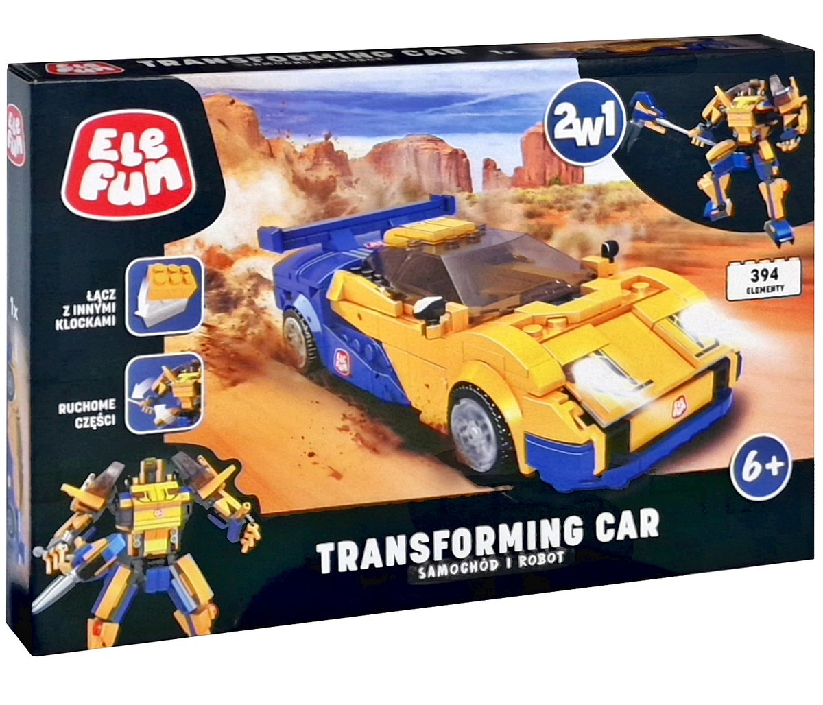 Klocki 2w1 Samochód i Robot dla dzieci 6+ 394 el ruchome części Elefun - Elefun | Sklep EMPIK.COM