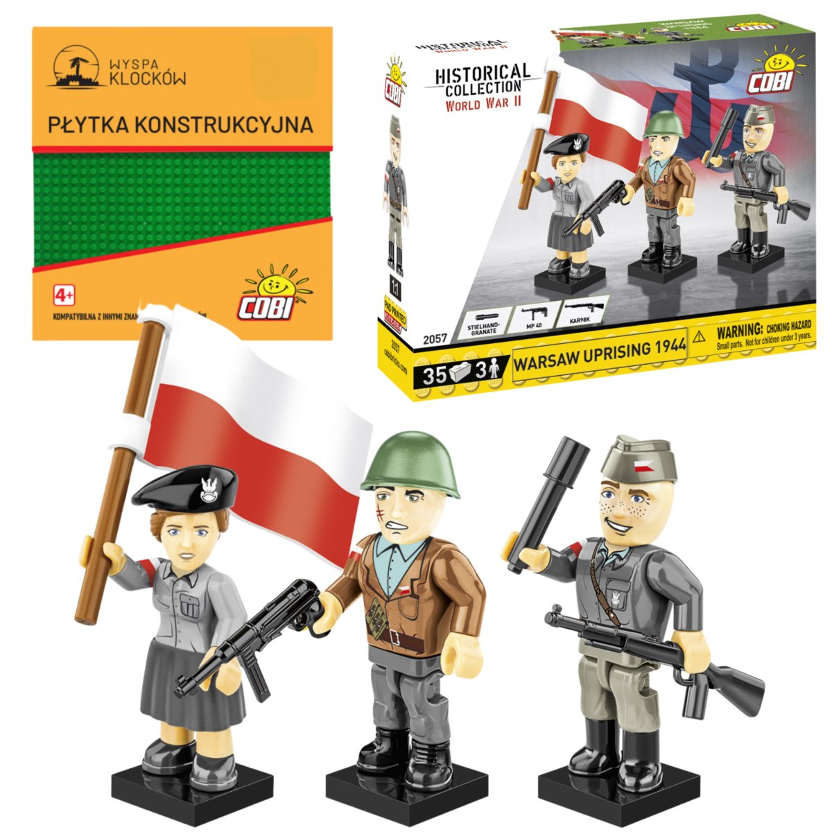 KLOCKI COBI 2057 FIGURKI Powstańcy Warszawcy z 1944 roku HC WW2 35 EL ...