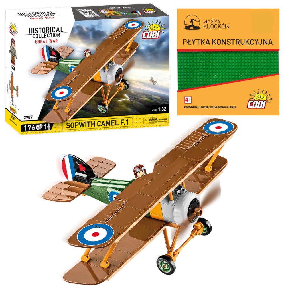 Klocki Cobi 2987 Samolot Myśliwiec Sopwith Camel Armia Wojskowy ...