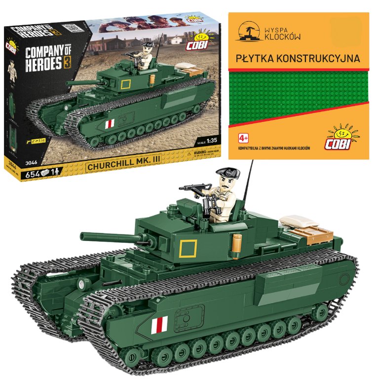 KLOCKI COBI 3046 Czołg Churchill Mk. III Company of Heroes 654 El ...