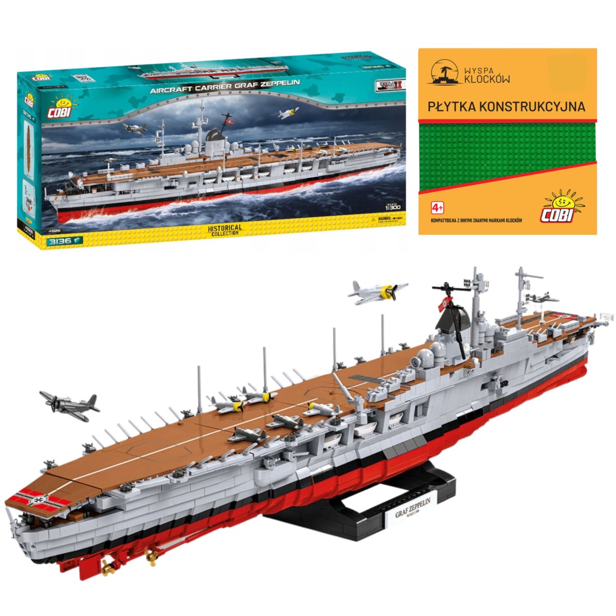 KLOCKI COBI 4826 Aircraft Carrier Graf Zeppelin LOTNISKOWIEC STATEK ...