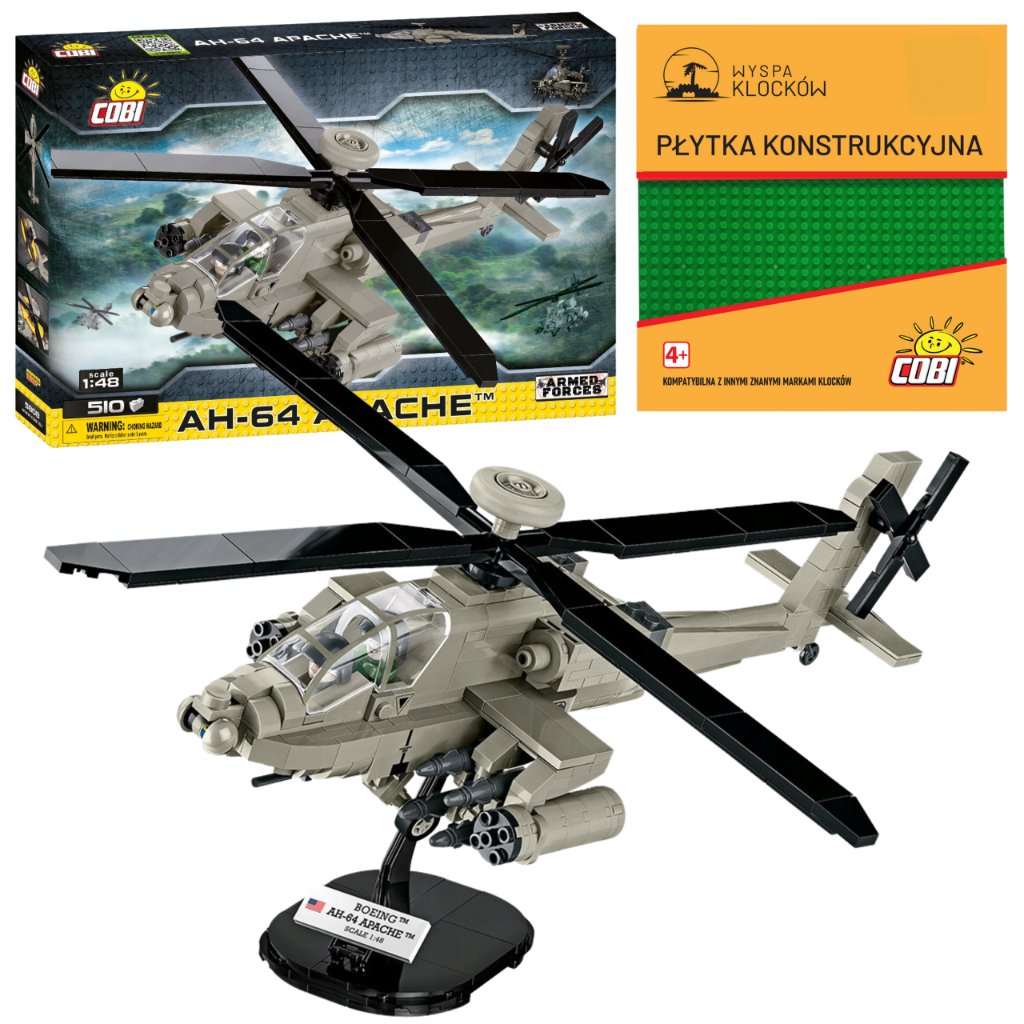 KLOCKI COBI 5808 AH-64 Apache ŚMIGŁOWIEC SZTURMOWY ARMED FORCES ...