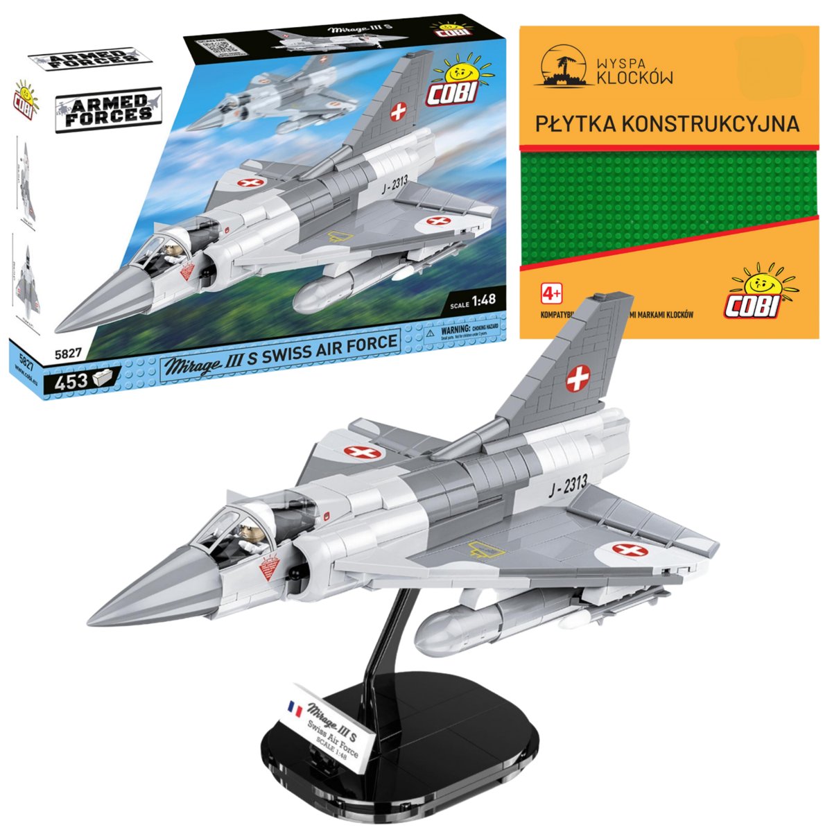 KLOCKI COBI 5827 Mirage IIIS Swiss Air Force Armed Forces 453 El ...