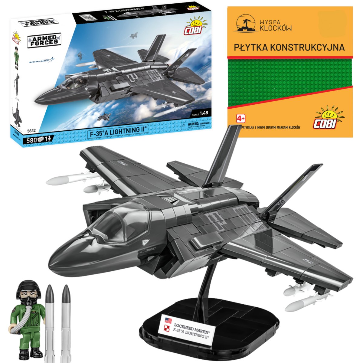 Klocki Cobi 5832 Samolot Myśliwiec Polski F-35a Lightning Ii - COBI ...