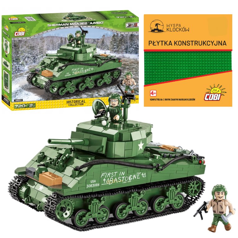KLOCKI COBI CZOŁG Sherman M4A3E2 Jumbo 2550 POJAZD WOJSKOWY WWII WW2 ...