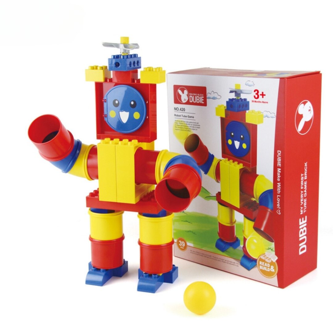 Klocki edukacyjne Wange DUBIE 420 – Robot Rurowy TubeGame, 40 elementów ...
