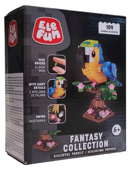 KLOCKI ELEFUN FANTASY COLLECTION Mini klocki KOLOROWA PAPUGA 109 el ...