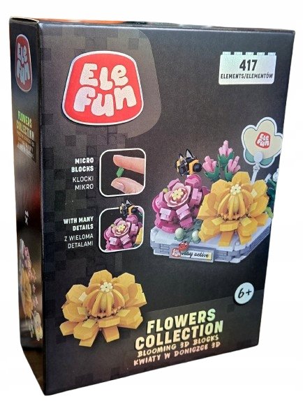 KLOCKI ELEFUN FLOWERS Micro klocki KWIATY W DONICZCE 3D 417 elementów ...