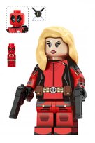 Klocki figurka ludzik LADY-DEADPOOL + mini Deadpool 2-główki 2-miecze 2 ...