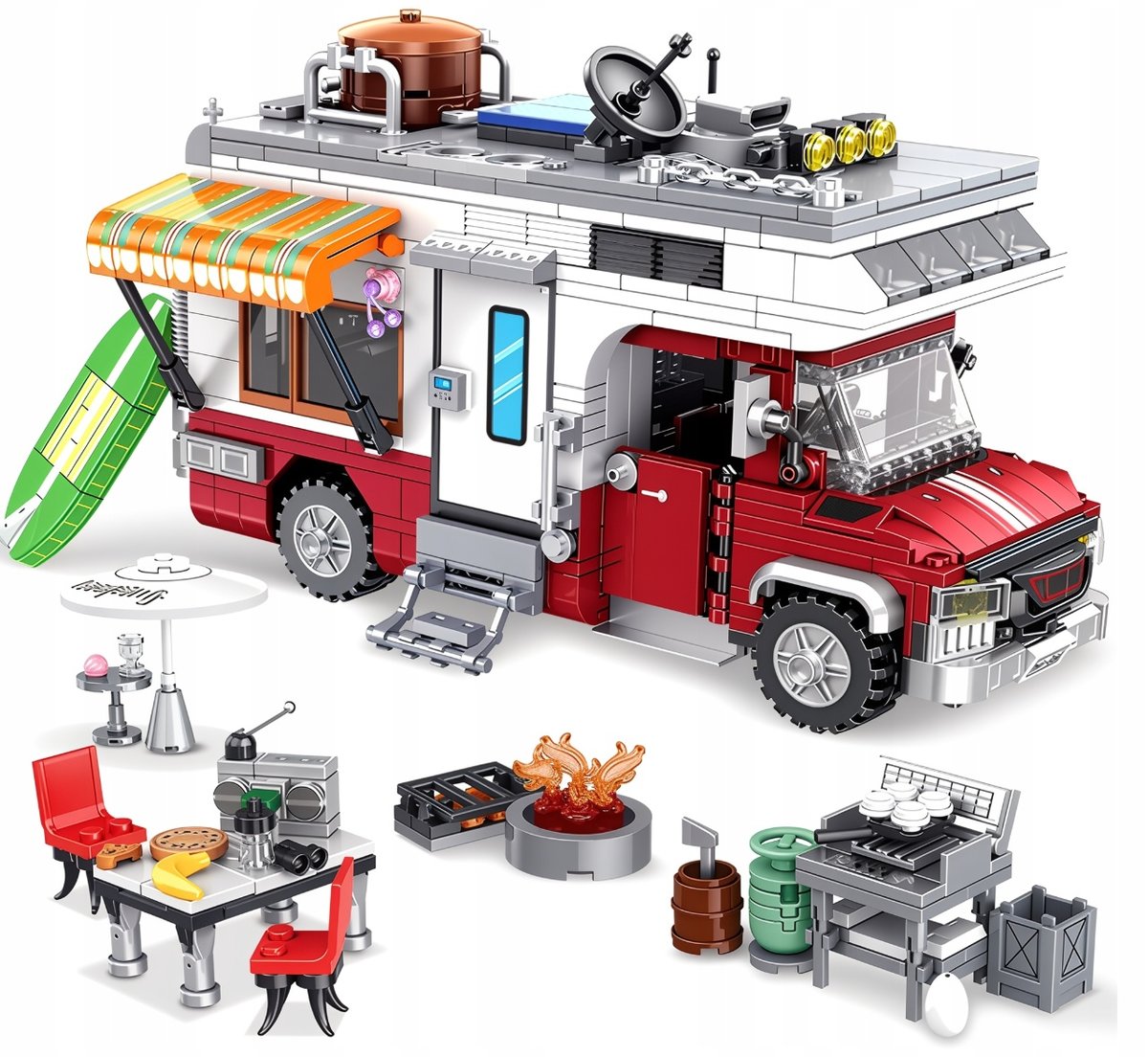 Klocki Kamper Zestaw Klocków Camper Van Samochód Kemping Auto 10 - Inna ...