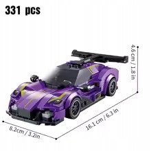 KLOCKI KONSTRUKCYJNE 3D, FIOLETOWY SAMOCHÓD SPORTOWY, RACING - Inna ...