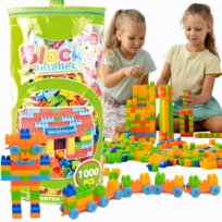 Klocki Konstrukcyjne Duże Plastikowe Klastyczne Zestaw Klocków W Torbie ...