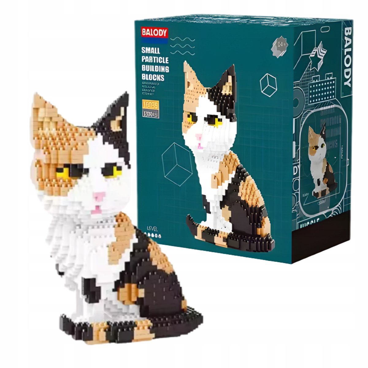 KLOCKI KONSTRUKCYJNE KOT 1300 EL FIGURKA KOTA MIKRO KLOCKI MODEL DIY ...