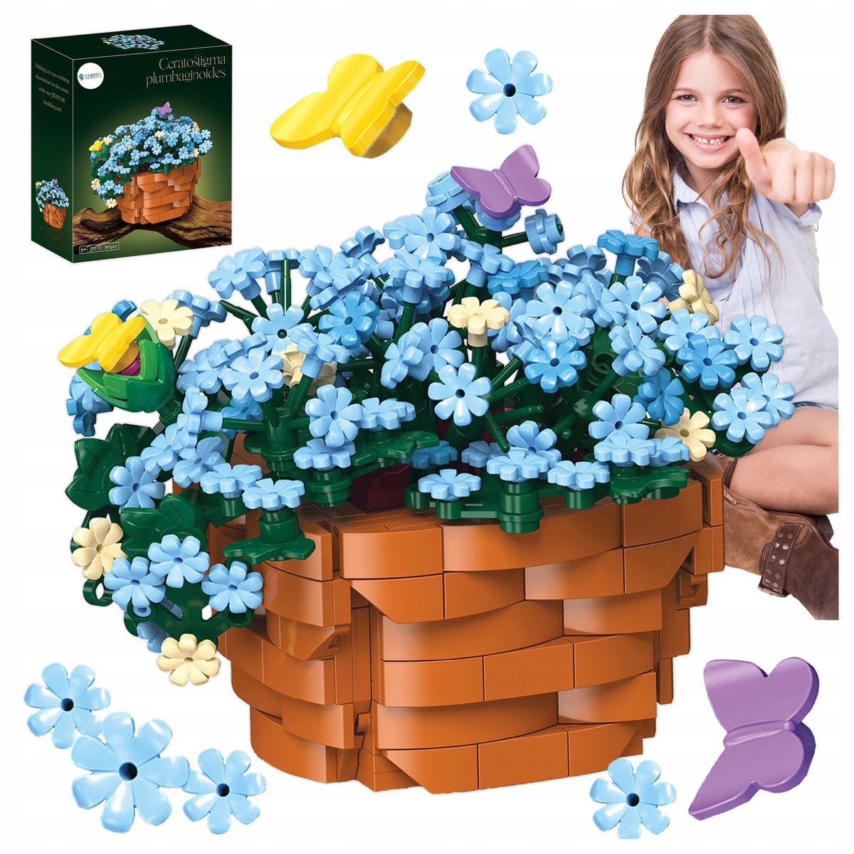 Klocki Konstrukcyjne Kwiaty Zestaw Kwiatki 3D Puzzle Układanka 865 Elem ...