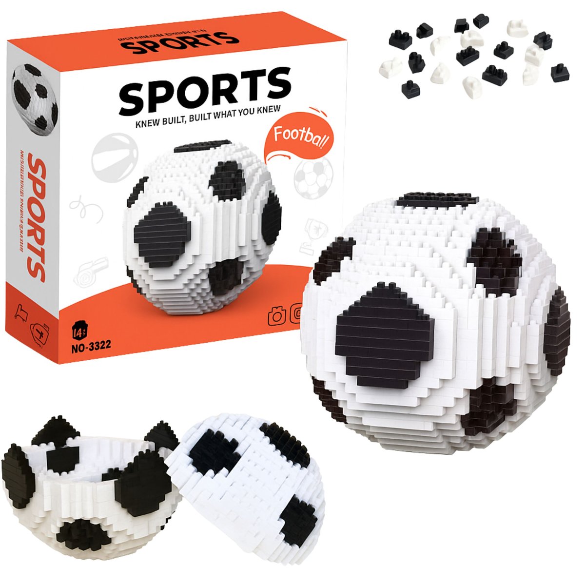 KLOCKI KONSTRUKCYJNE PIŁKA NOŻNA 3D FOOTBALL 864 EL NA PREZENT DLA ...