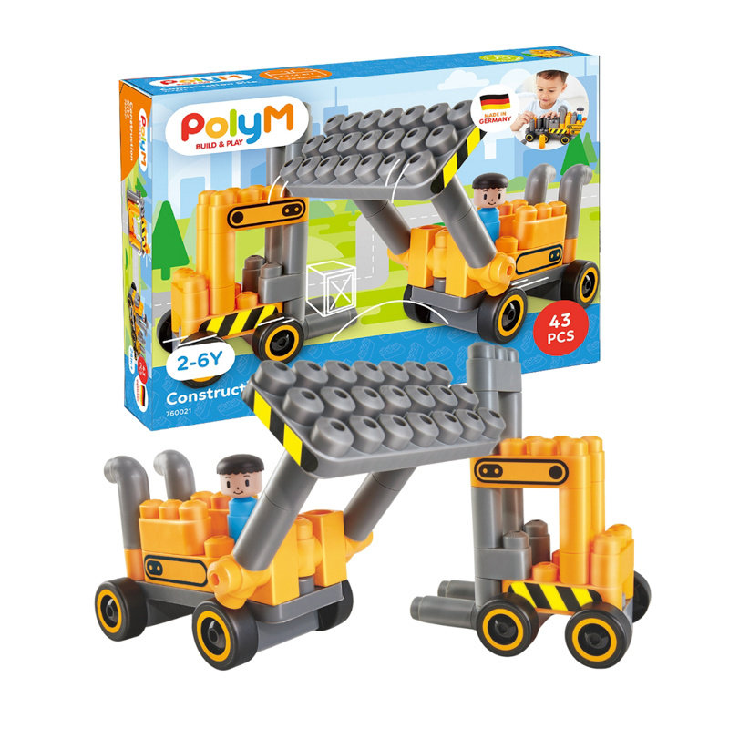 Klocki konstrukcyjne, Plac budowy, 43 el., 2+, PolyM - POLYM | Sklep EMPIK.COM