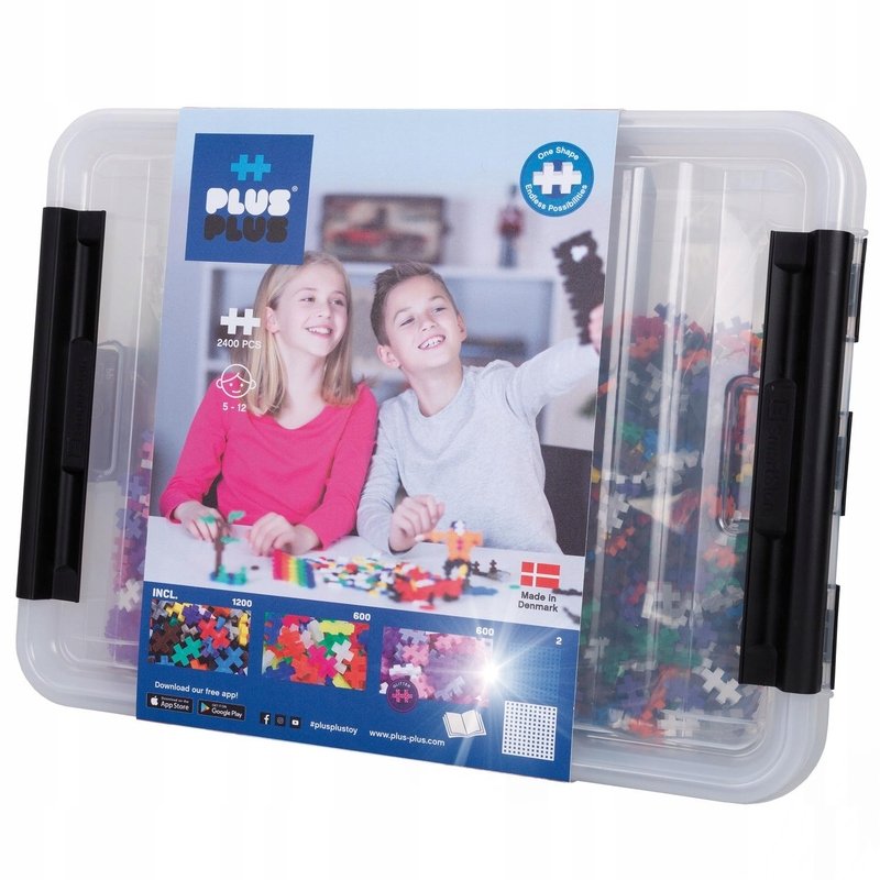 Klocki konstrukcyjne Plus-Plus Storage BOX Mix DUŻY ZESTAW pudełko ...
